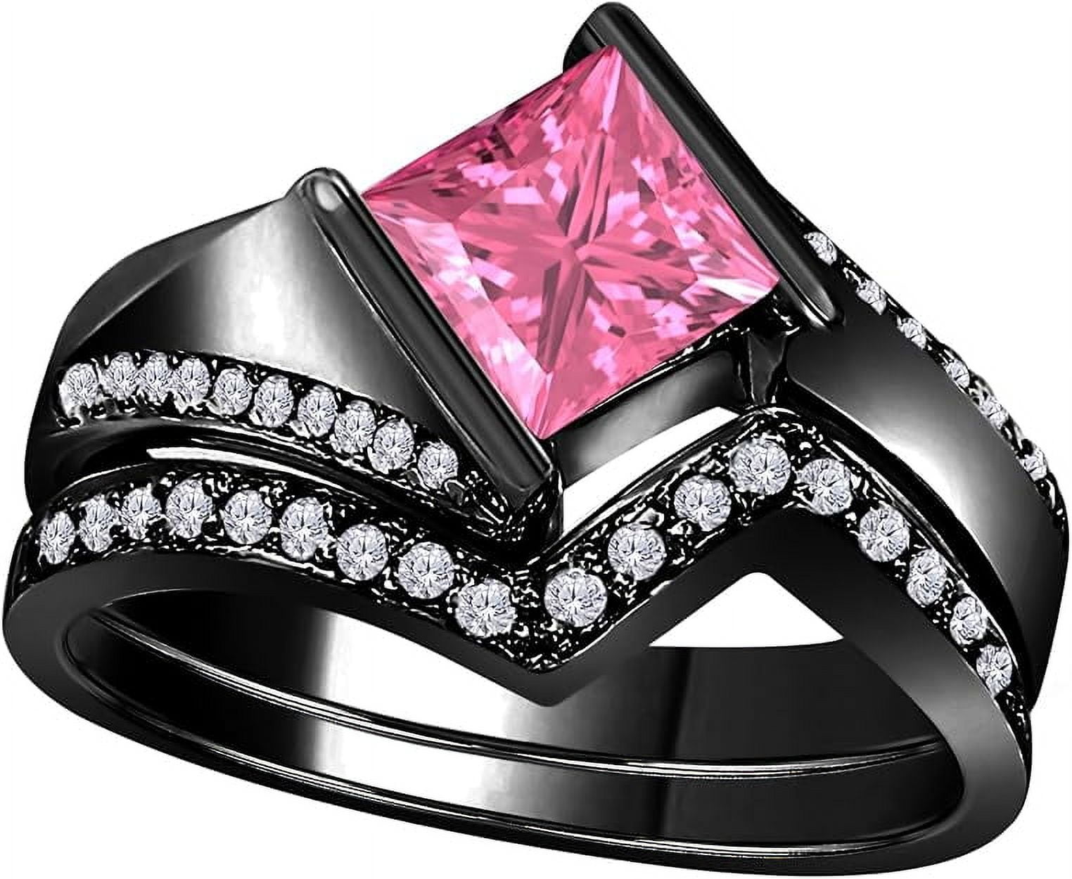 Rag Jewels 925 Sterling Silver 2.00 Ct Princess Cut Pink Sapphire ...