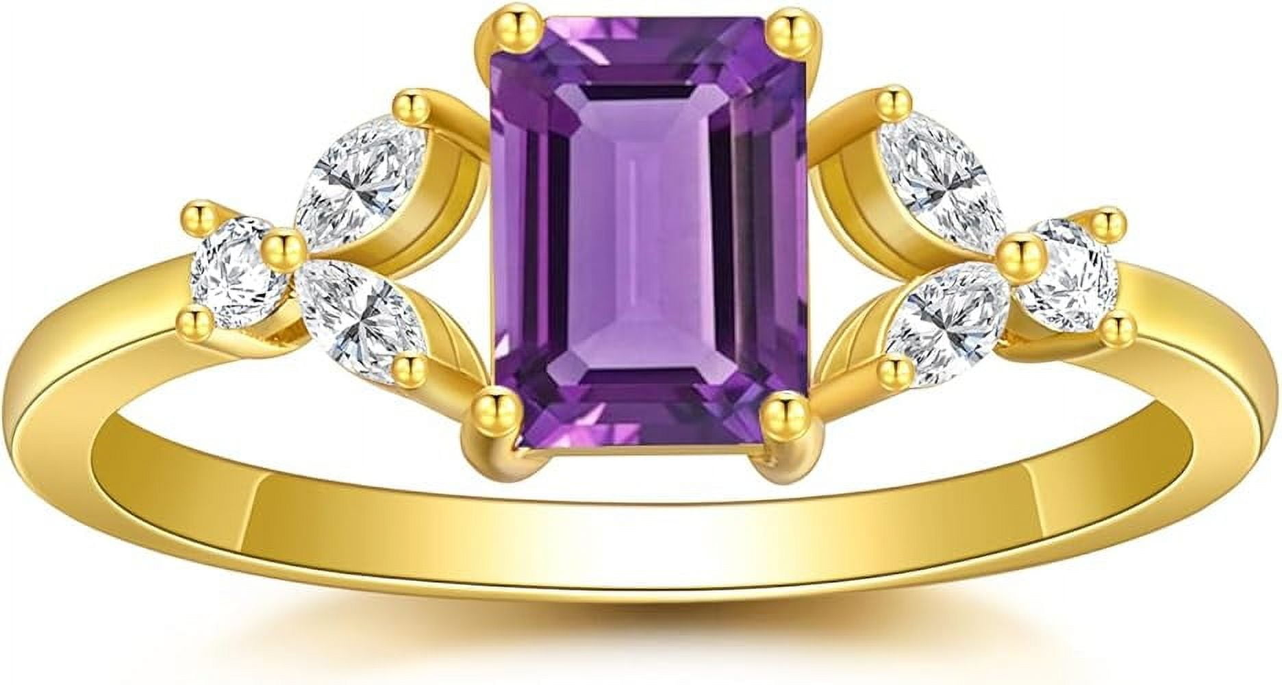 Rag Jewels Women's 2.00 Ct Emerald Cut Purple Amethyst Christmas ...