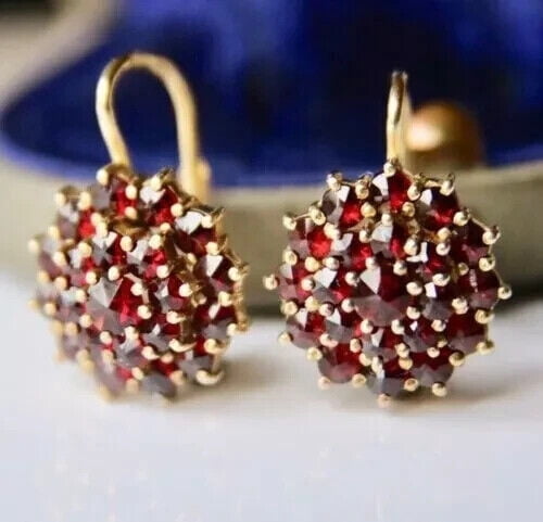 RagJewels 925 Sterling Silver 1.00 Ctw Round Cut Garnet Cluster ...