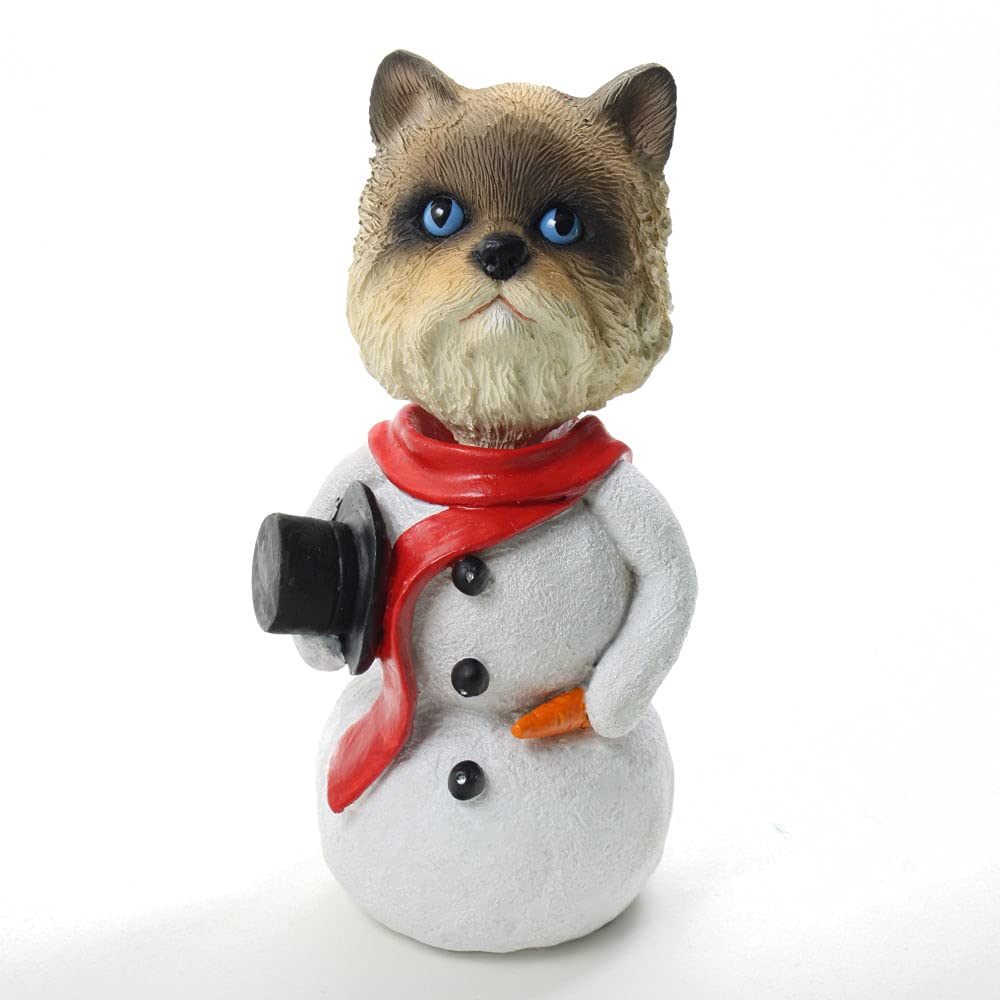 Ragdoll Cat Jolly Holicat Snowman Christmas Decoration Figurine ...