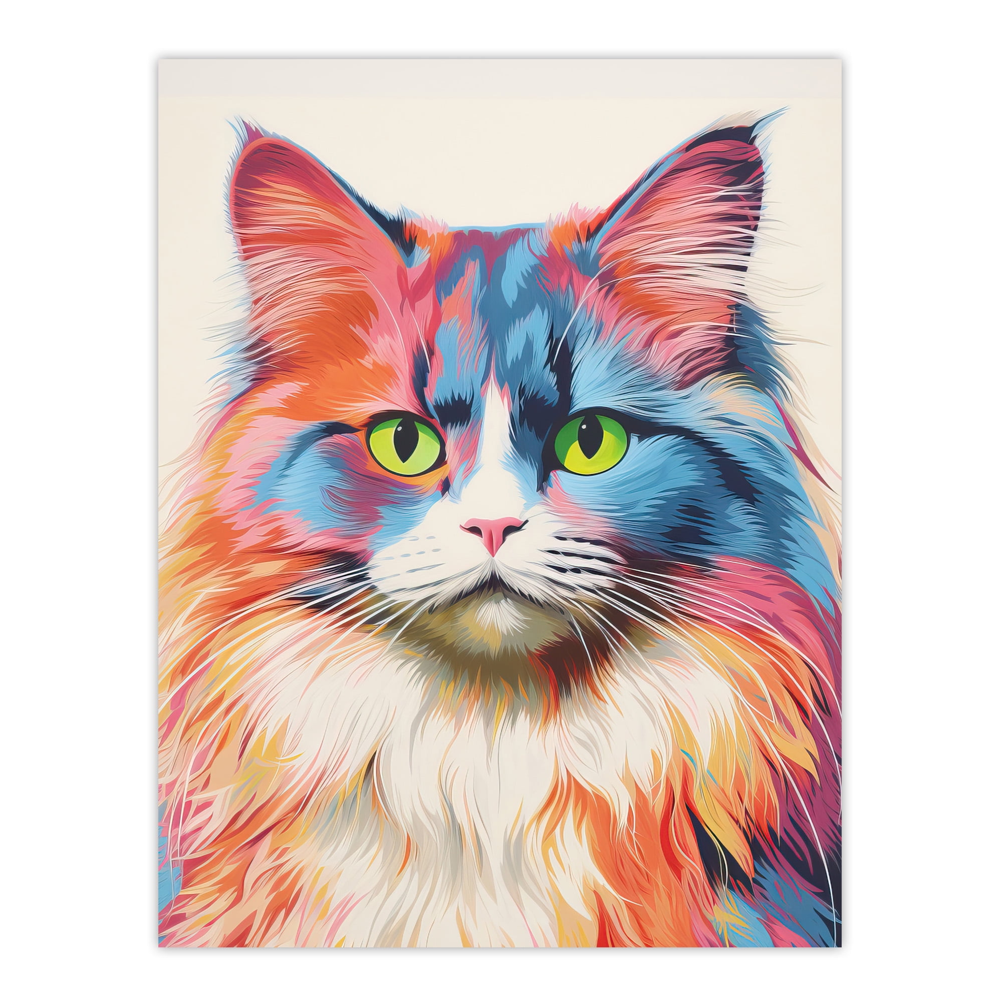 Ragdoll Cat Screen Print Risograph Artwork Spot Block Colour Duotone ...