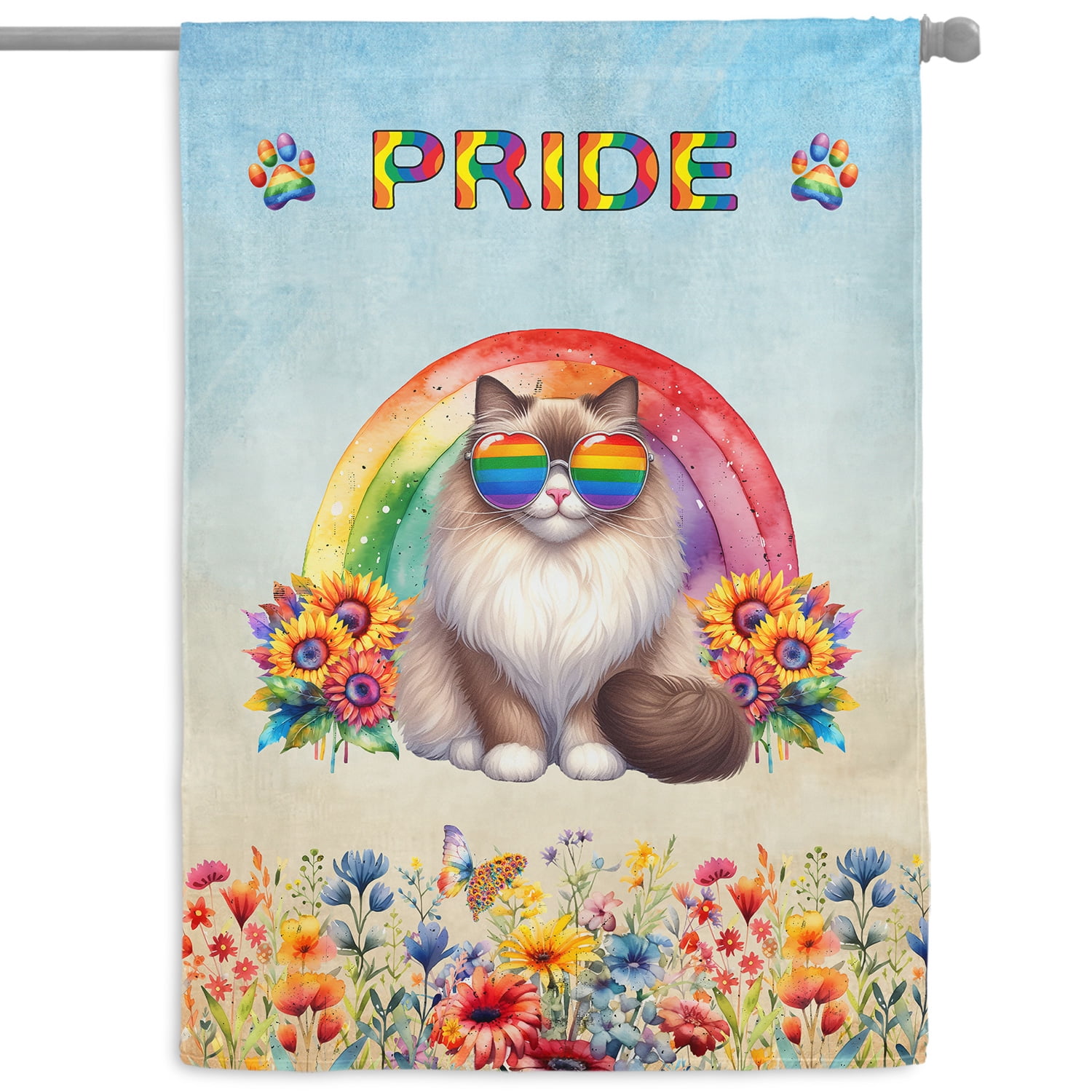 Ragdoll Celebrates Rainbow Pride Month LGBT LGBTQ+ House Flag 28x40in ...