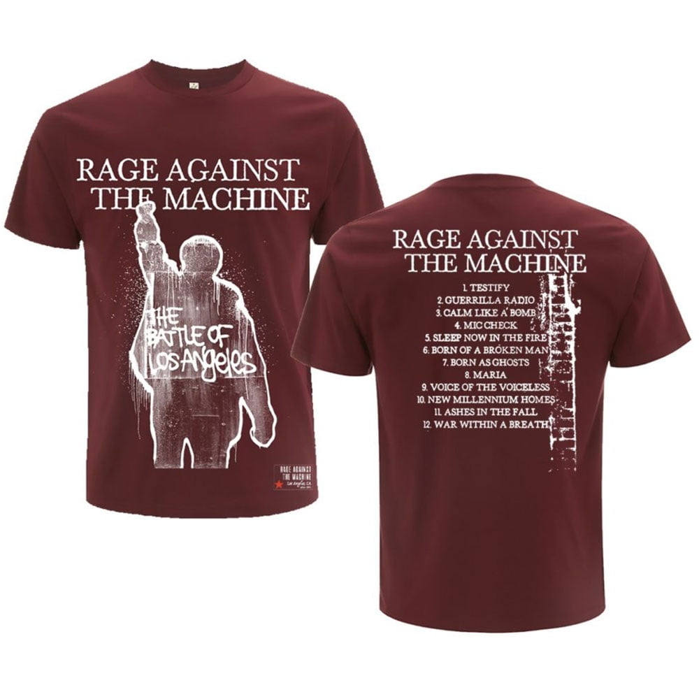Rock Off Rage Against the Machine, BOLA Album Cover T-Shirt, Maroon ...