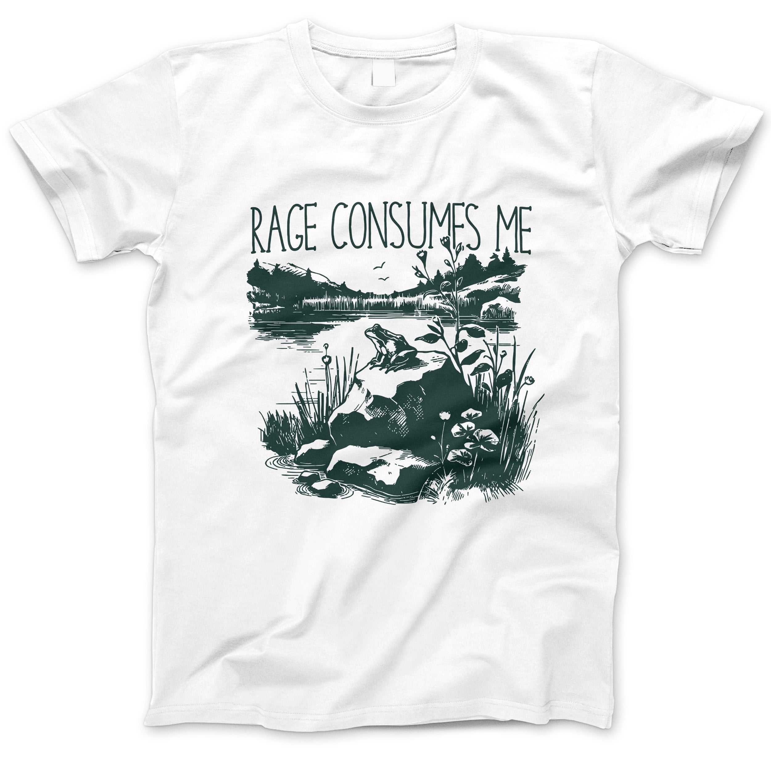 Rage Consumes Me Frog Shirt – Funny Angry Frog Nature Scene T-Shirt ...