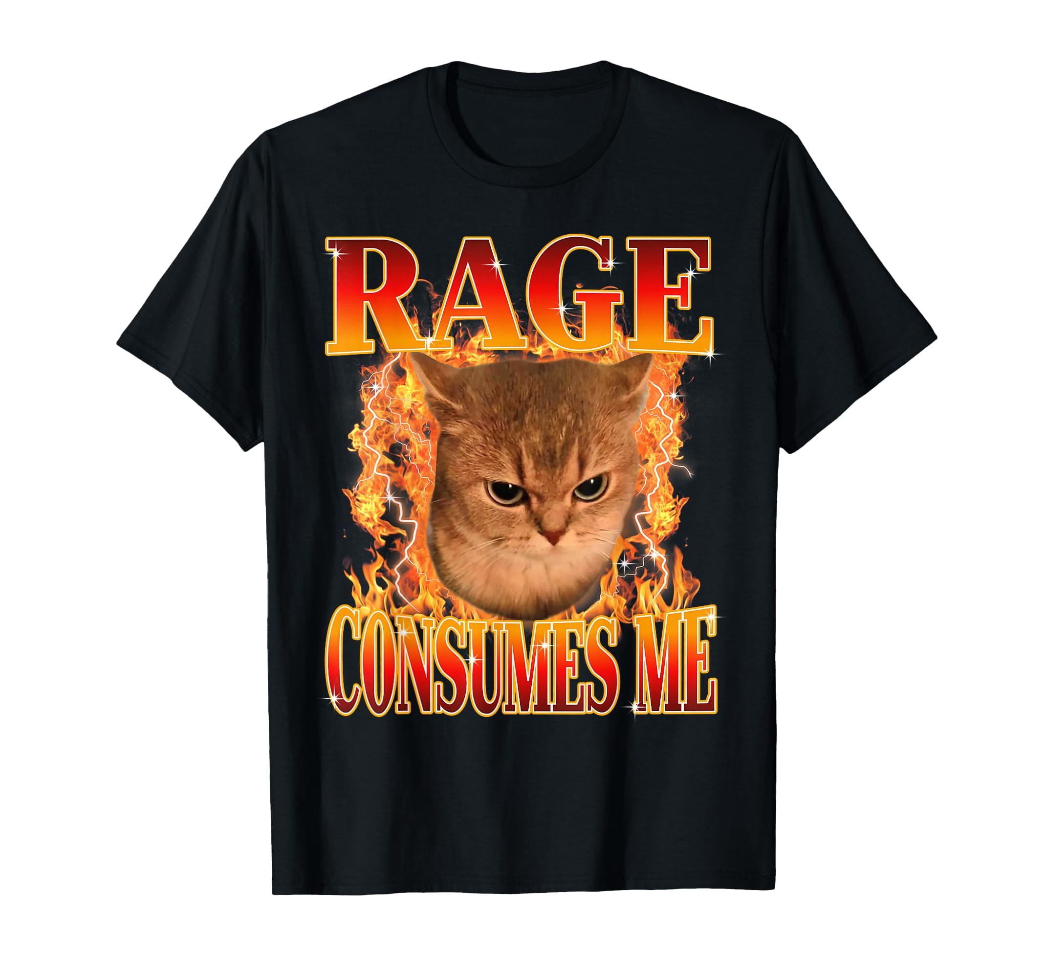 Rage Consumes Me Angry Cat Meme Funny Saying T-Shirt - Fierce Cat ...
