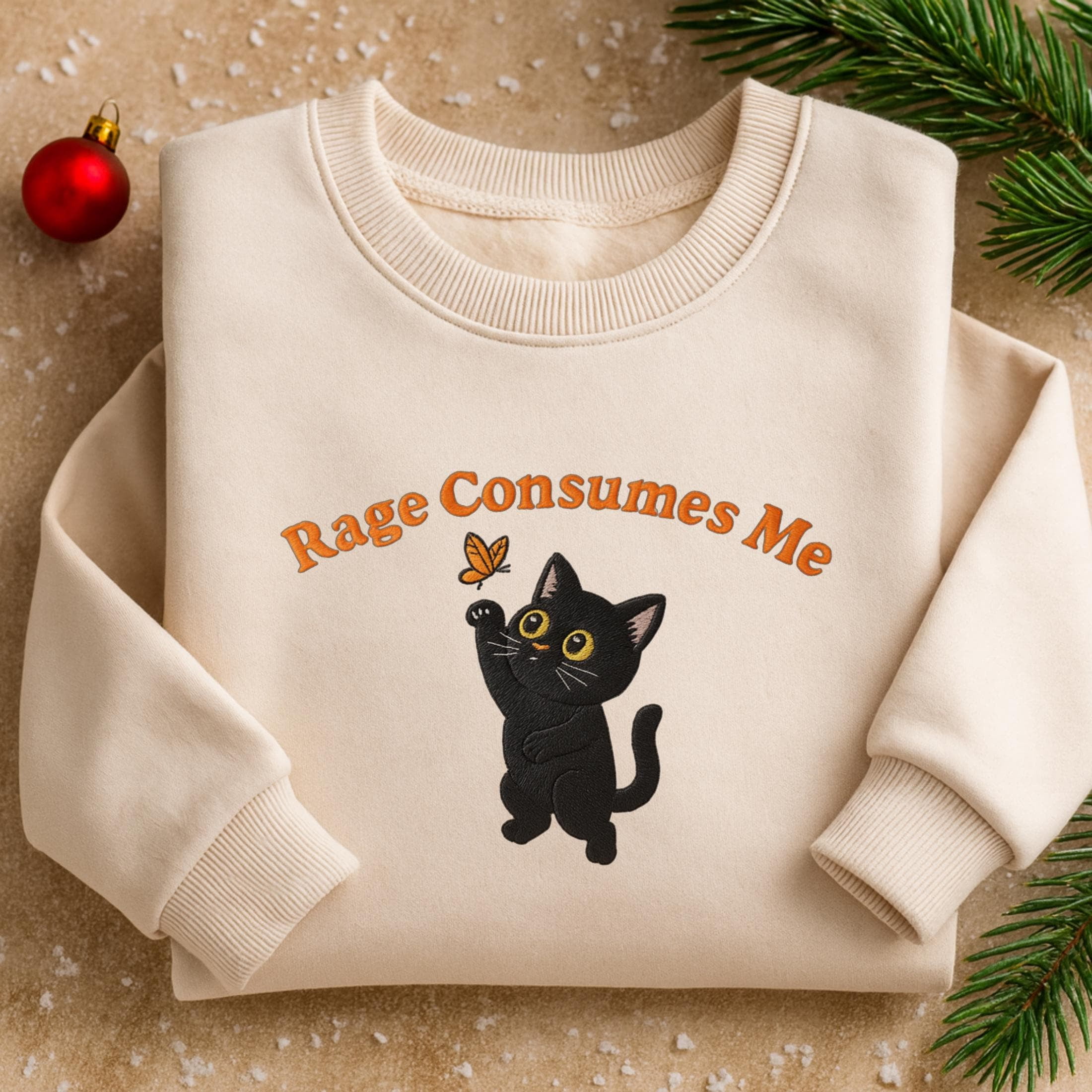 Rage Consumes Me Embroidered Sweatshirt, Cute Cat Meme T-Shirt, Funny ...