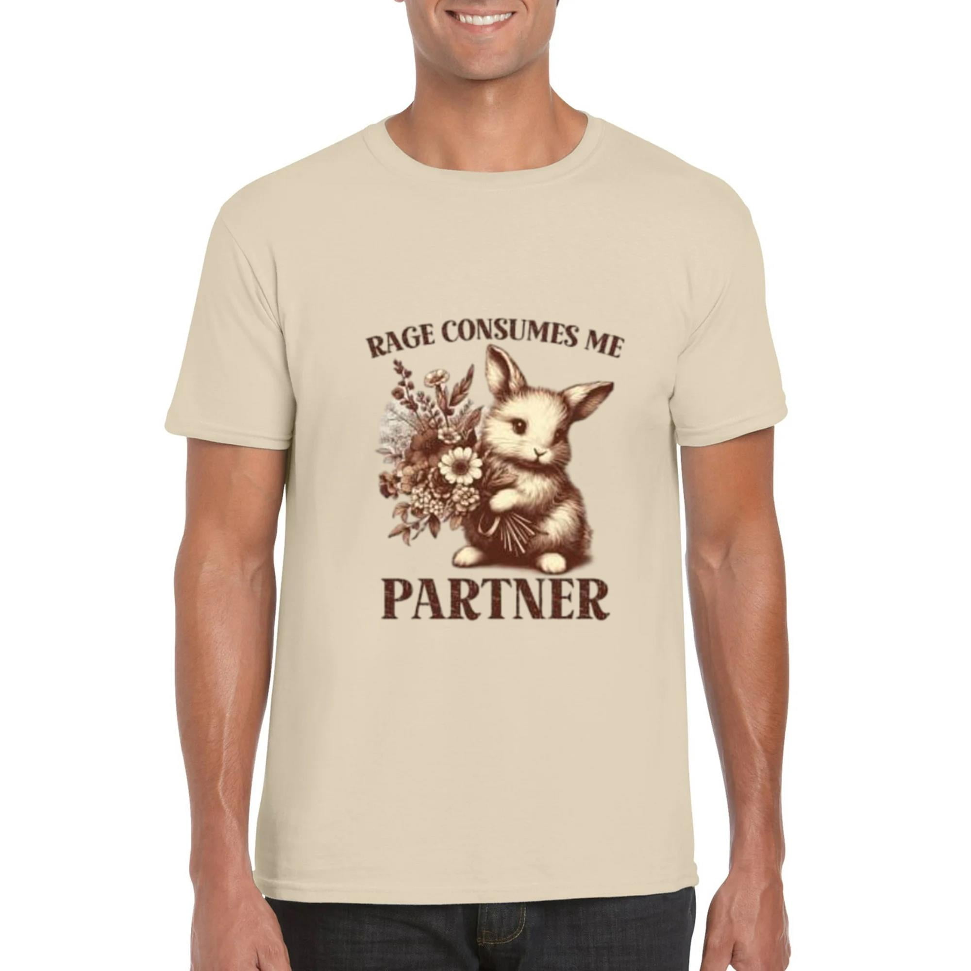 Rage Consumes Me Partner Funny Rabbit Meme Angry Bunny T-Shirt, for men ...