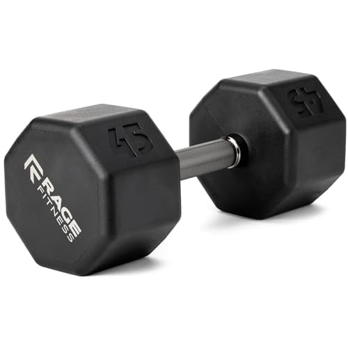 Rage Fitness Rubber Coated Dumbbells - 45 LB - Walmart.com