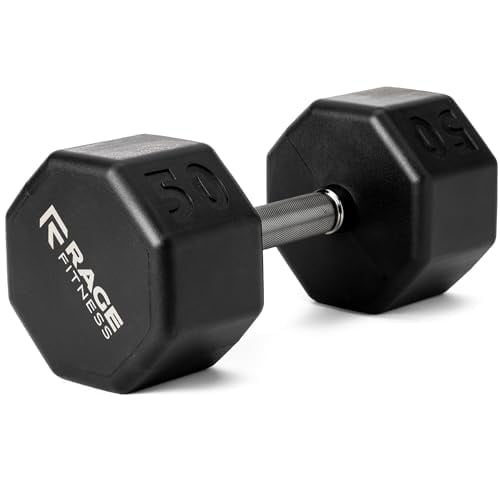 Rage Fitness Rubber Coated Dumbbells - 50 LB - Walmart.com