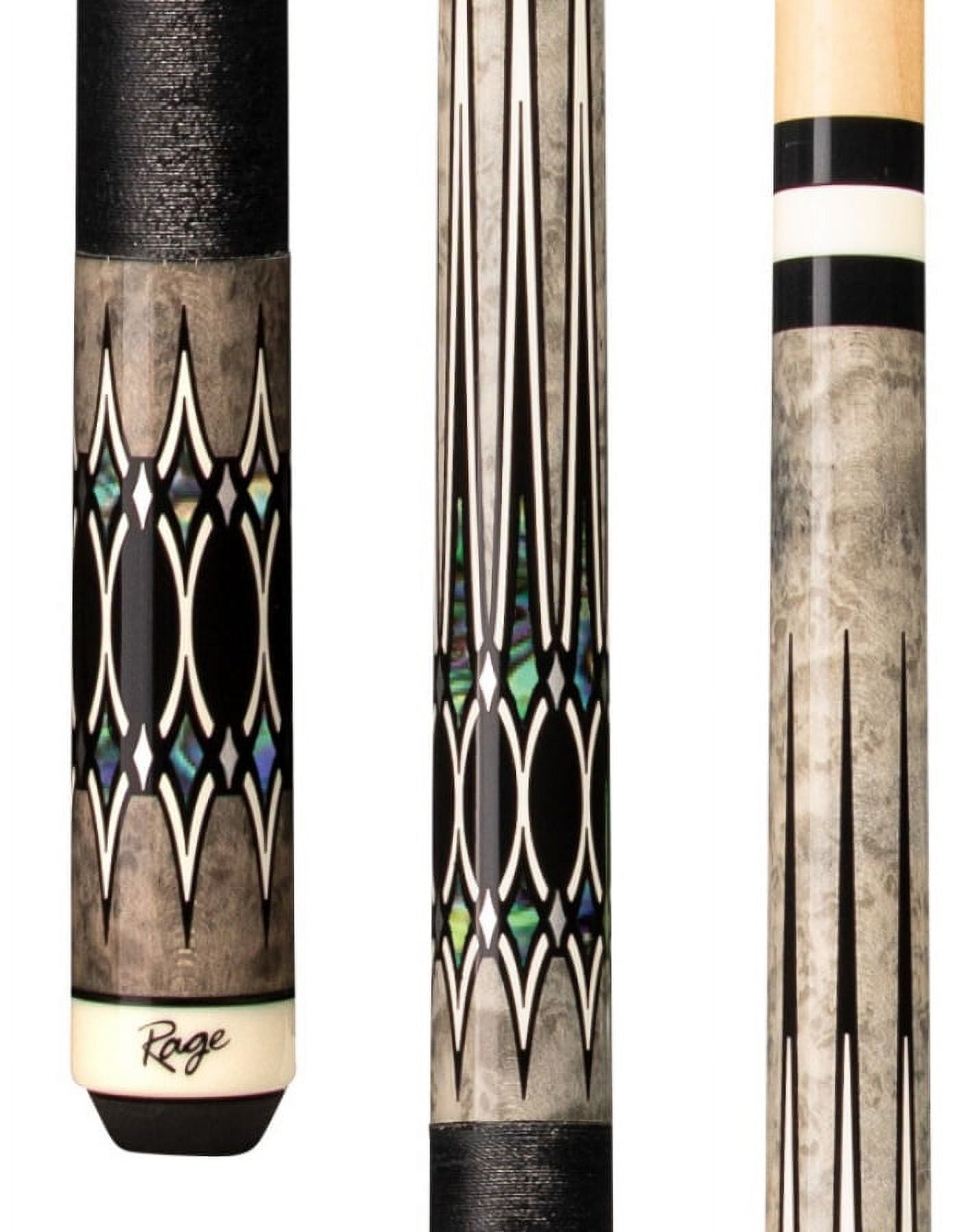 Rage RG213 Two-Piece Billiards Pool Cue Stick Grey with White veneers ...