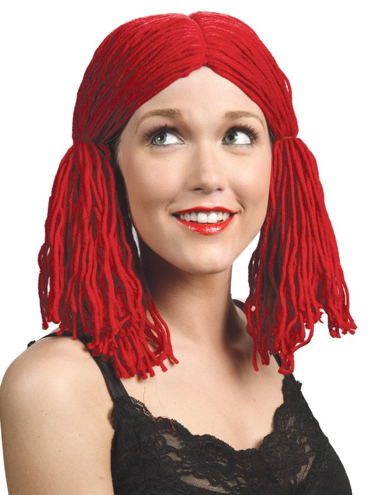 Raggedy Anne Doll Ladies Wig Red Yarn Bundles String Women's Animated ...