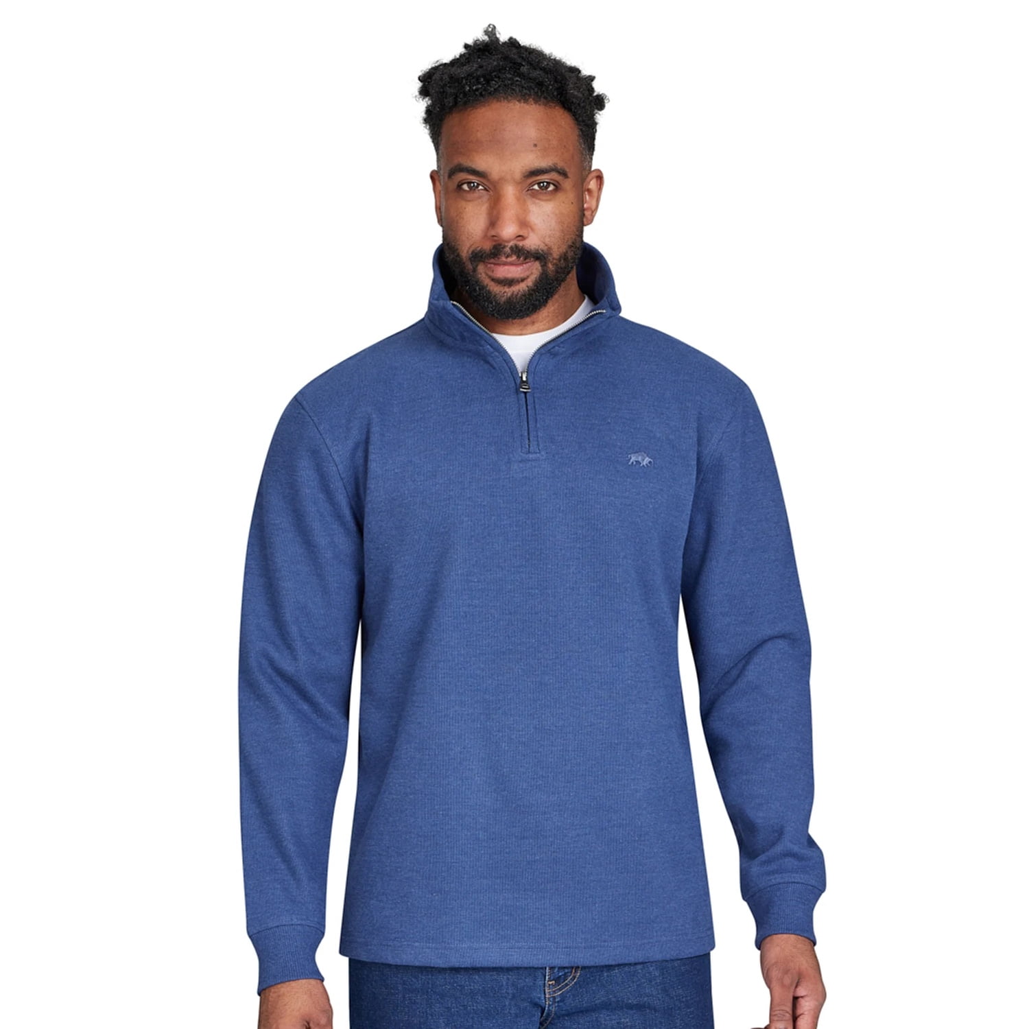 Raging Bull Mens Classic French Rib Quarter Zip Sweater - Walmart.com