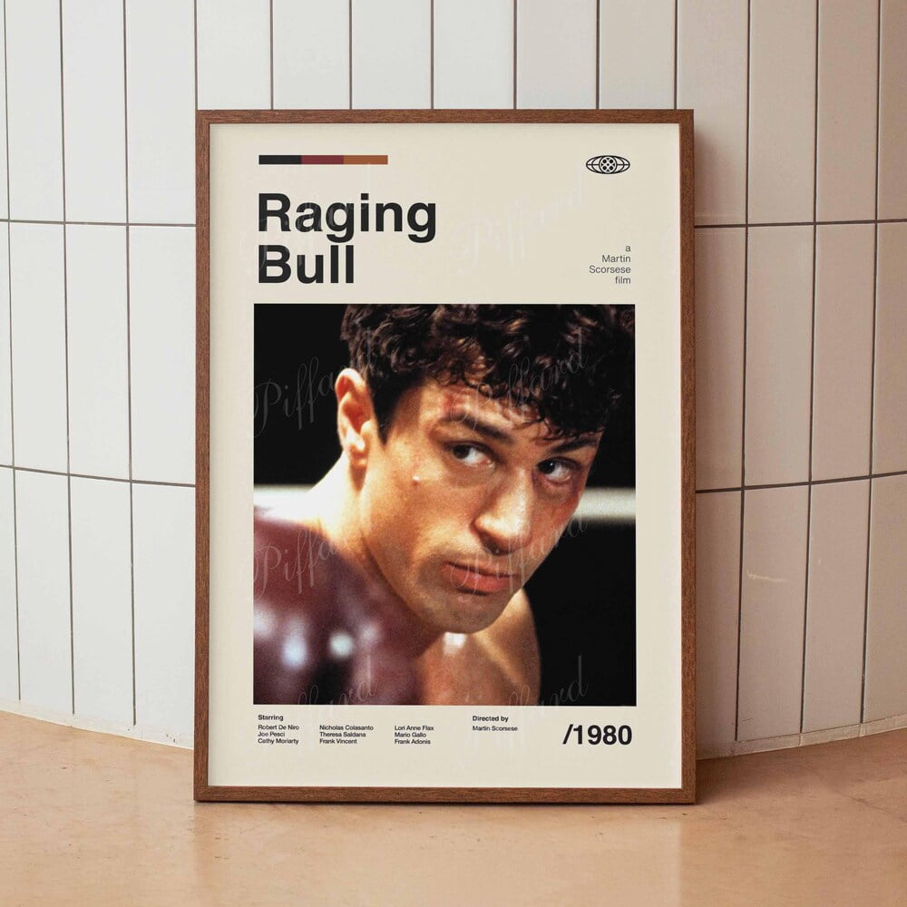 Raging Bull Wall Art Print Robert De Niro Film Poster Midcentury Modern ...