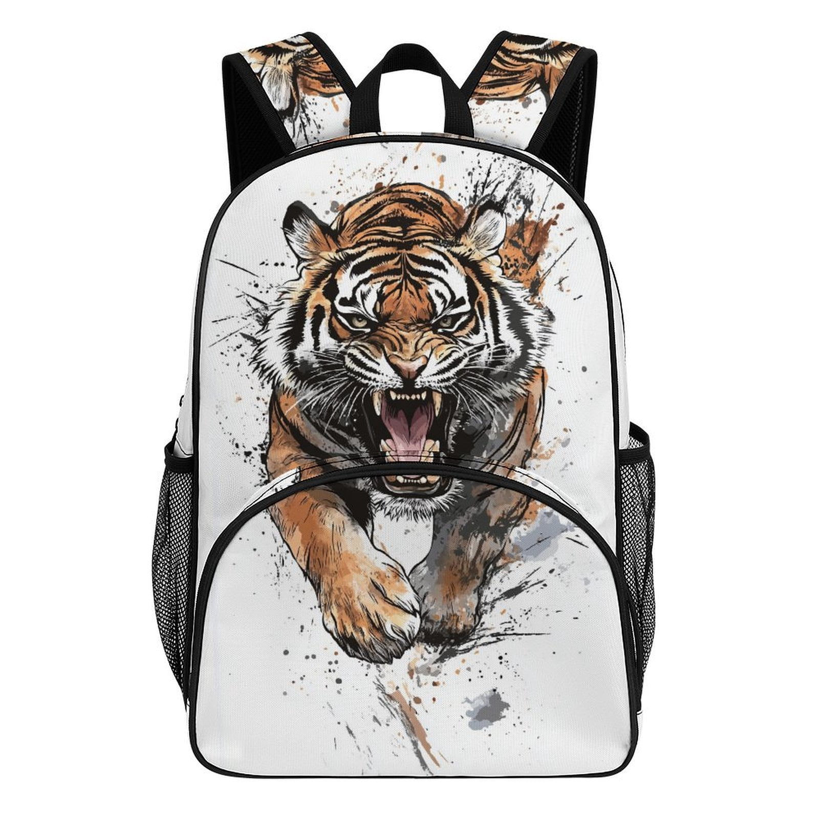 Raging Tiger Watercolor Splash Art Backpack Travel Laptop Casual ...