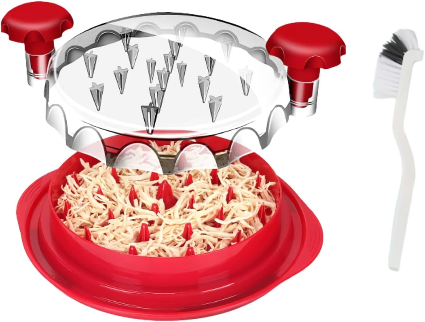 Ragnify Non-Skid Chicken Shredder Tool with Transparent Lid & Cleaning ...