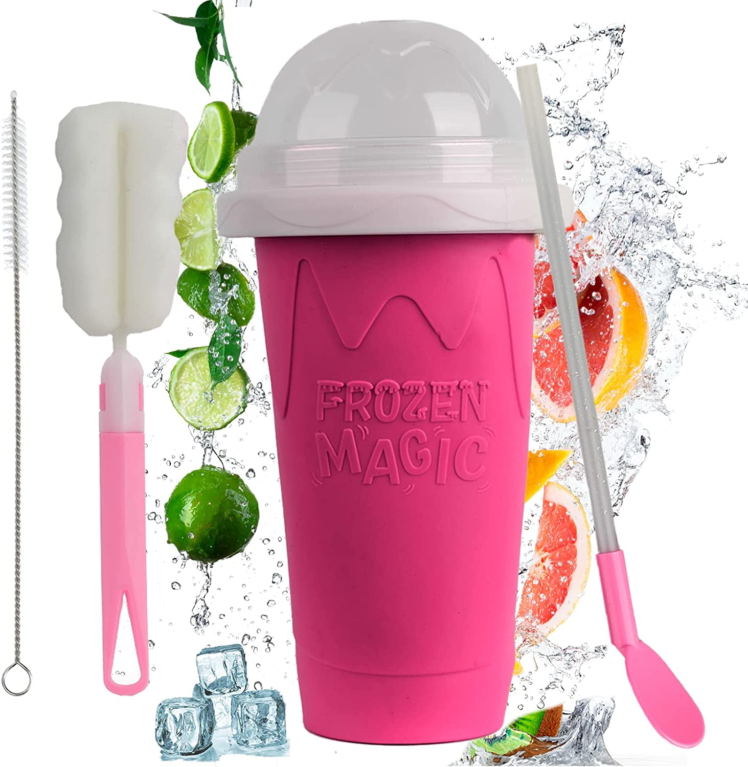 Ragnify Magic Frozen Slushy Cup Maker, Silica Double Layer Squeeze Cup ...