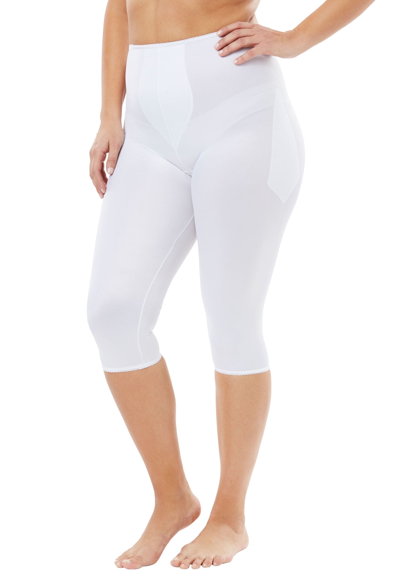 Rago Women's Shapewear Capri Pant Liner, Tummy Control and Light ...