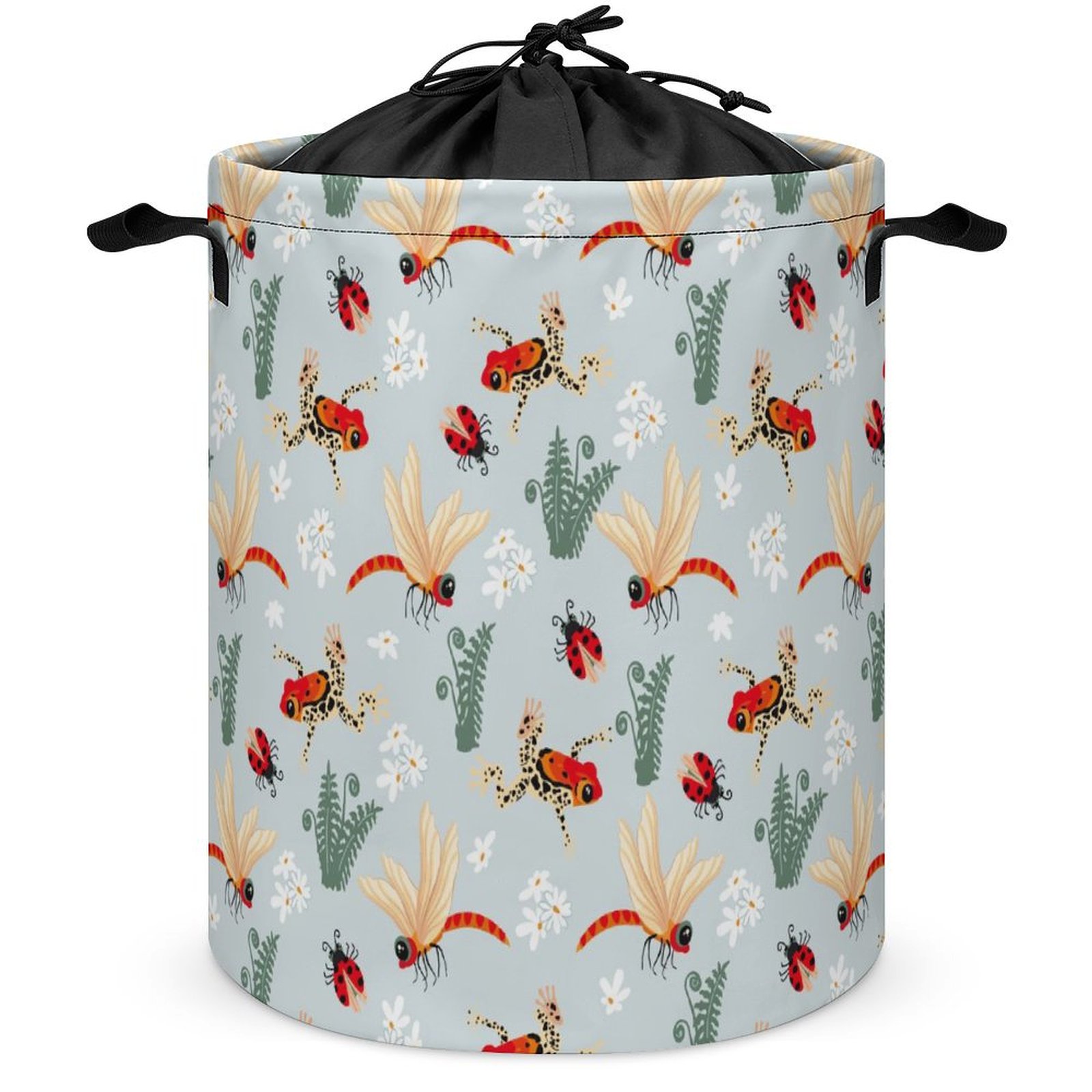 Ragonfly And Ladybug Laundry Basket Dirty Clothes Hamper, Waterproof ...