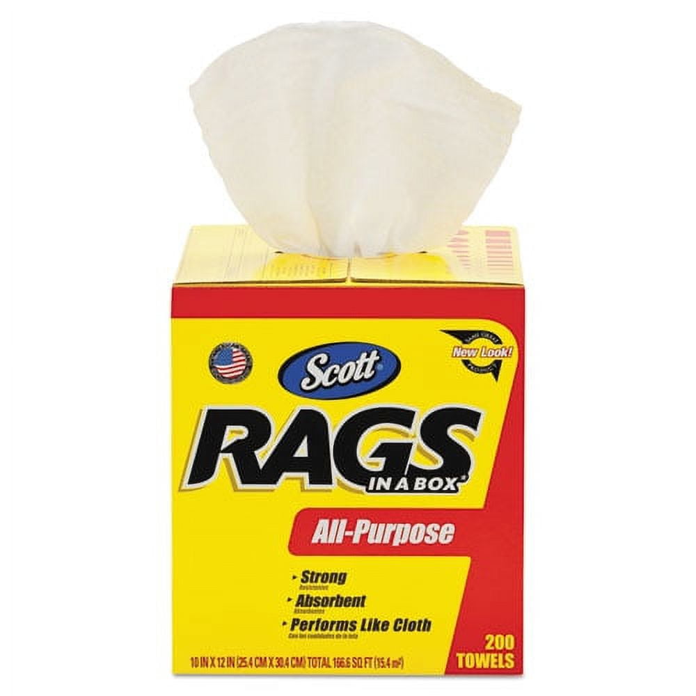 Rags In A Box, Pop-Up Box, 10 X 12, White, 200/box | Bundle of 2 Boxes ...