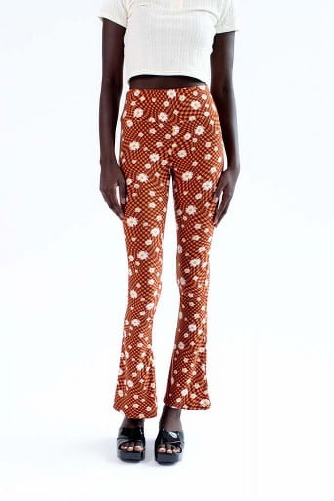 Checkered Daisy Bell Bottoms - Retro Flare Pants Boho Fashion - Walmart.com