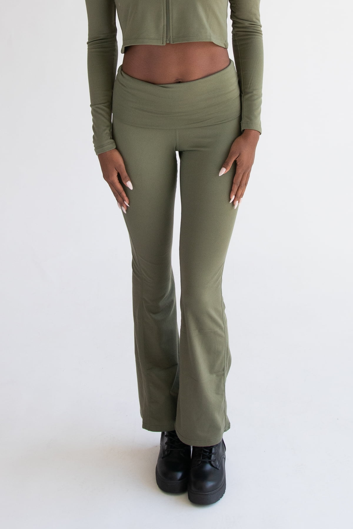 Ragstock Fold Over Fleece Lined Flare Leggings - Walmart.com