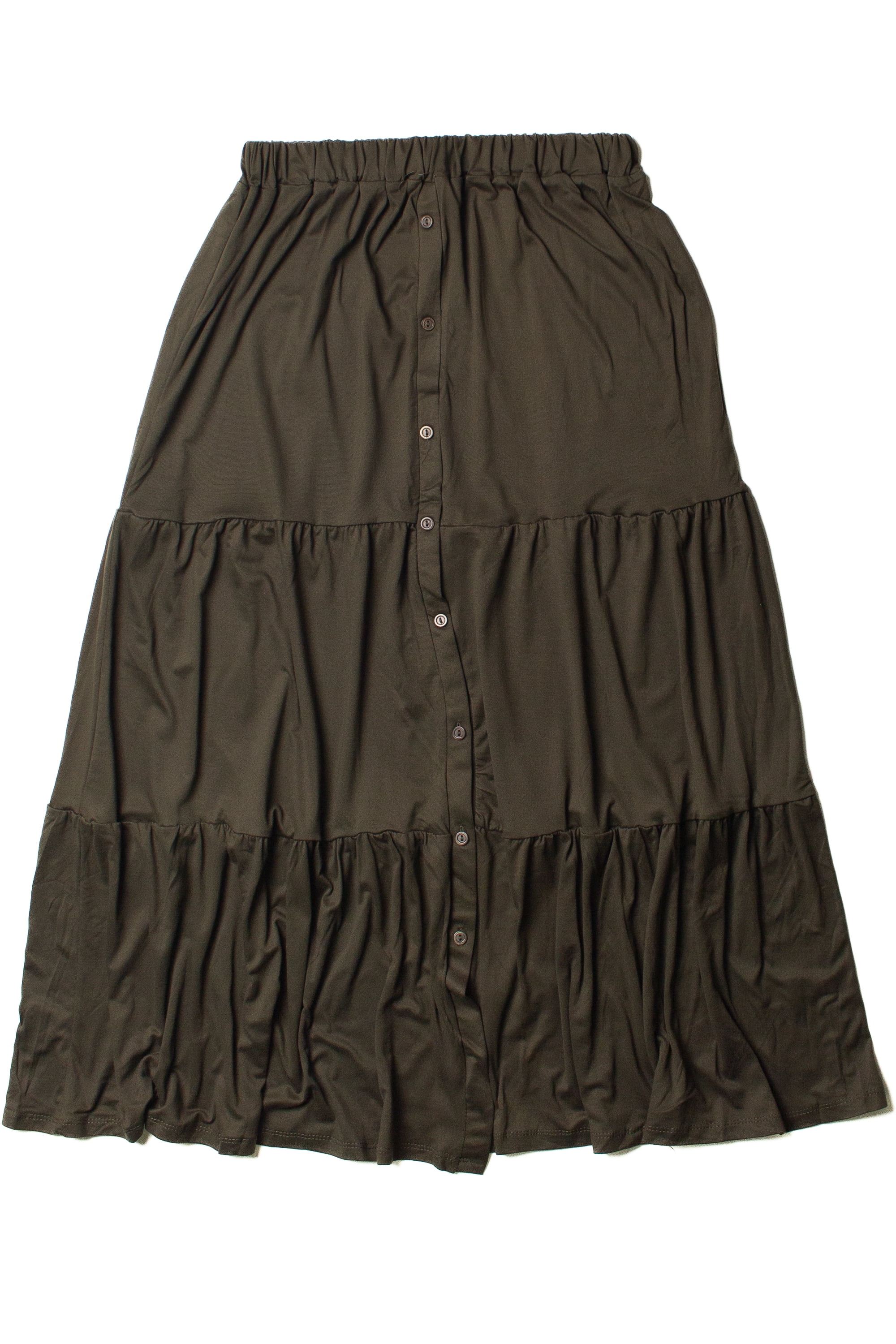 Ragstock Tiered Button Front Maxi Skirt - Walmart.com