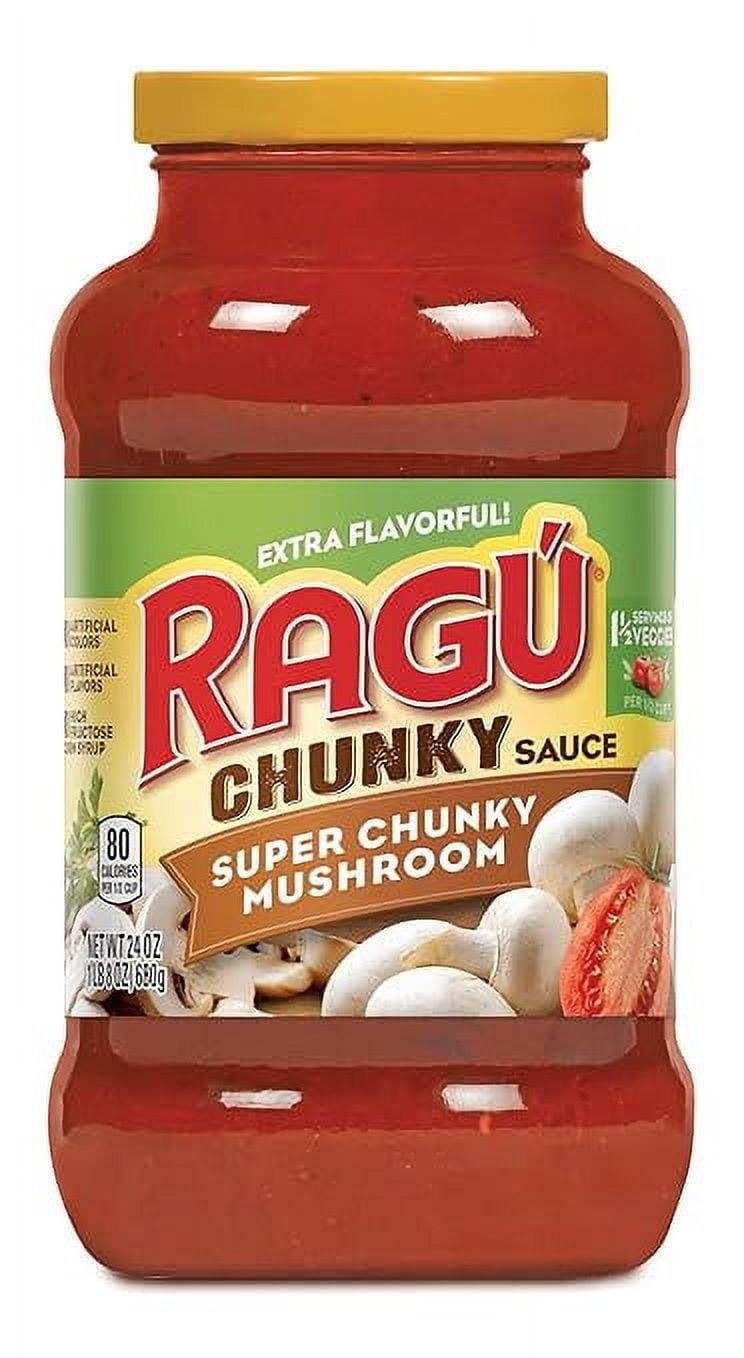 Ragu Chunky Super Chunky Mushroom Pasta Sauce with Hearty Mushrooms, Diced Tomatoes, and Italian ...