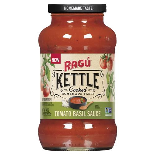 Ragu Kettle Cooked Tomato Basil Pasta Sauce, 24 Ounce Jar - Pack of 2 ...