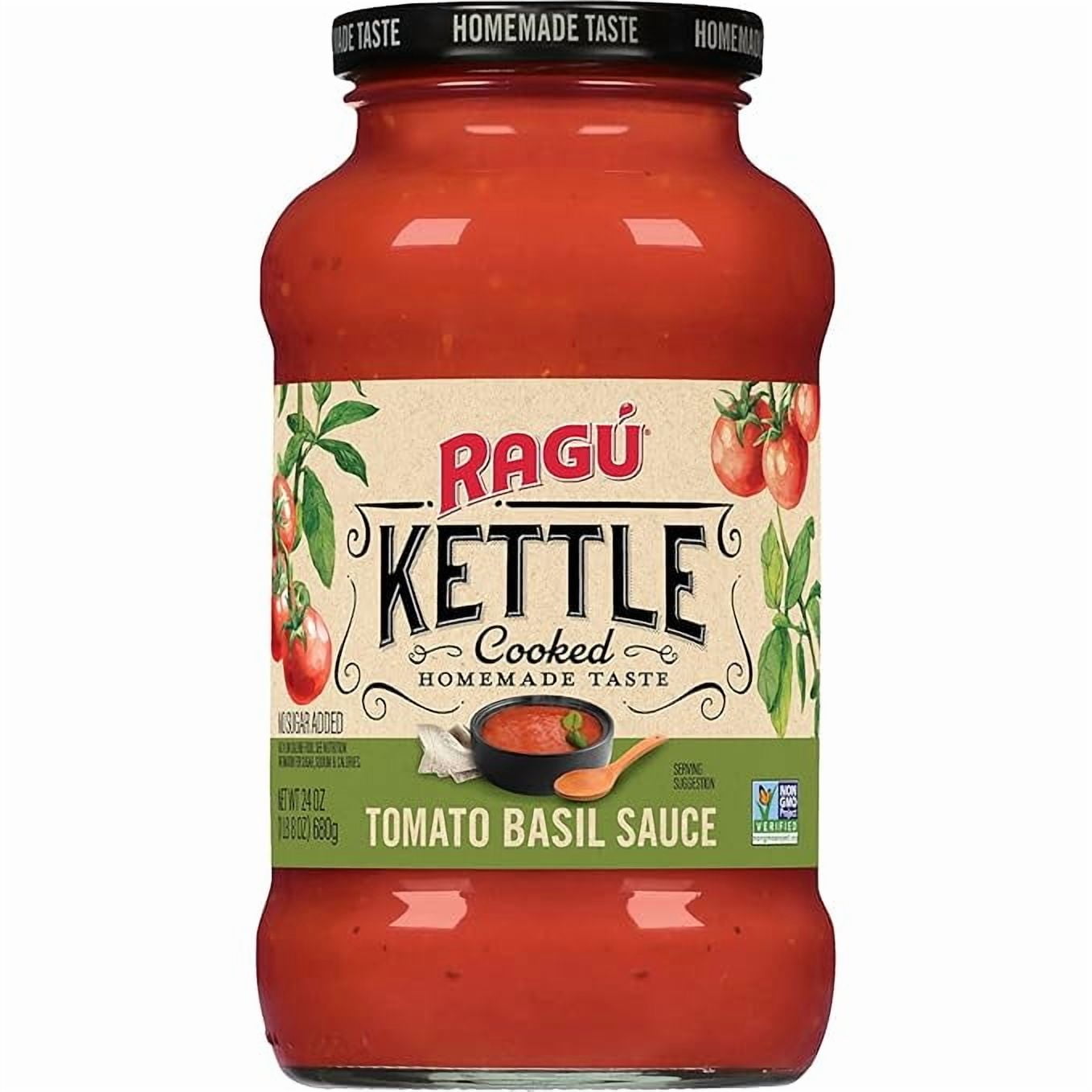 Ragu Kettle Cooked Tomato Basil Pasta Sauce, 24 Ounce Jar - Walmart.com