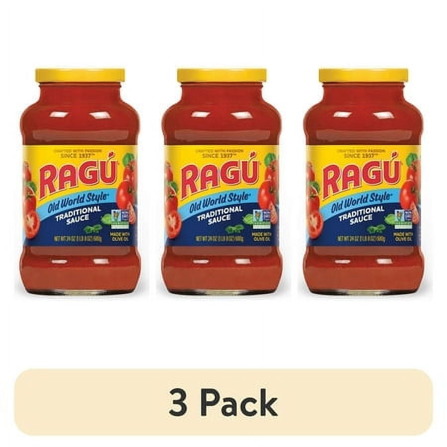 (3 pack) Ragu Old World Style Traditional Pasta Sauce, Made with Olive ...