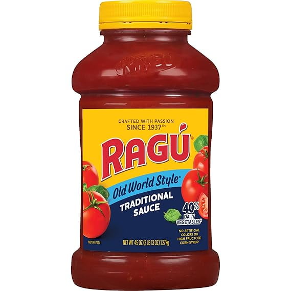 Ragu Old World Style Traditional Sauce, Made with Olive Oil, Perfect ...
