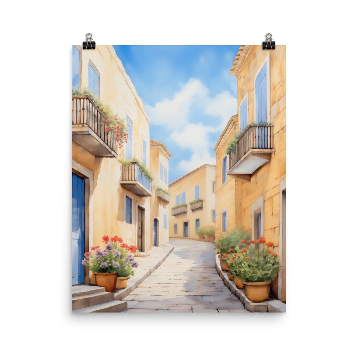 Ragusa Sicily Print, Italian Mediterranean Streetscape Art, Historic ...