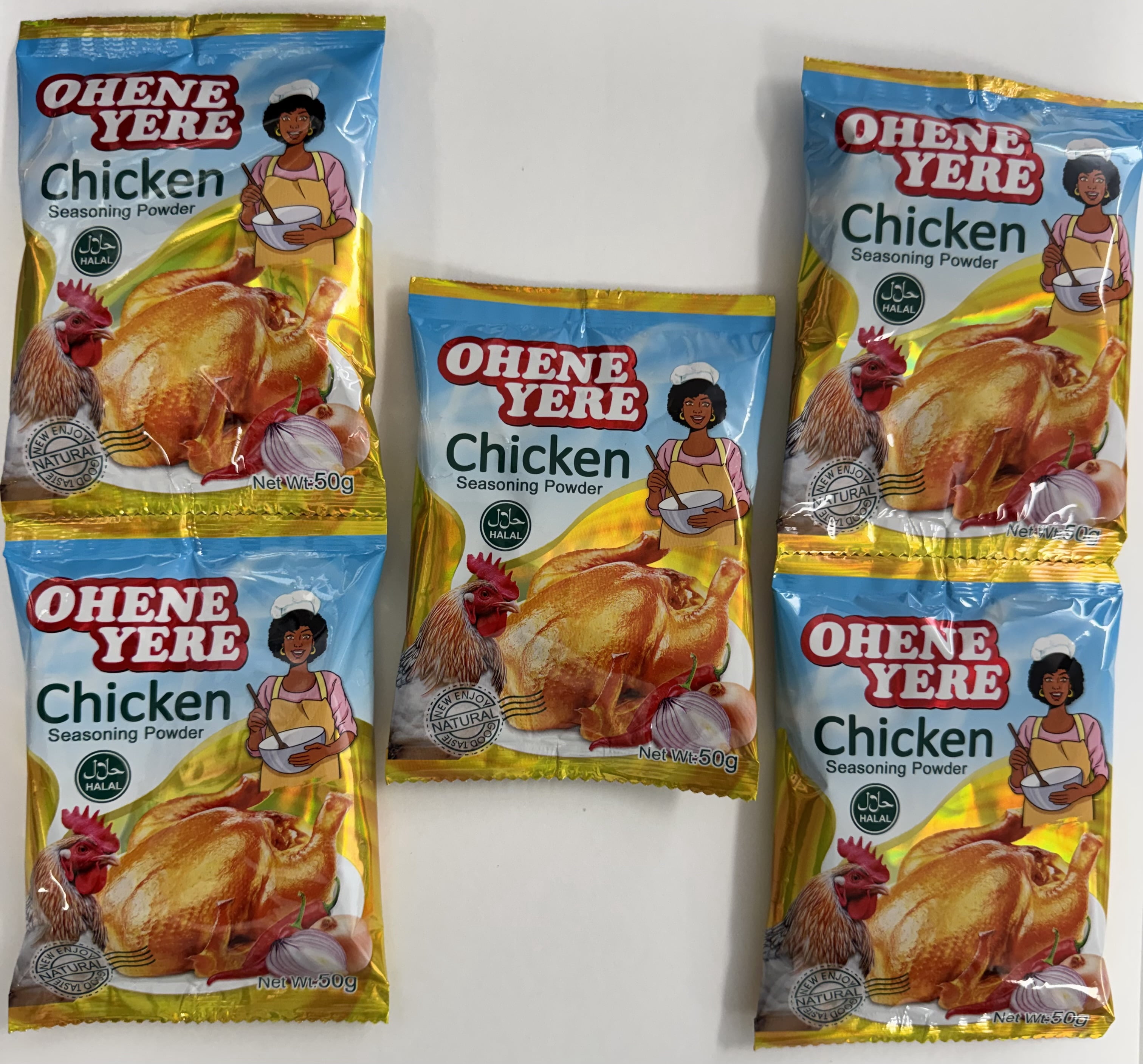 Rahama- OHENE YERE Chicken Seasoning Powder Halal Natural 5-Pack 50g ...