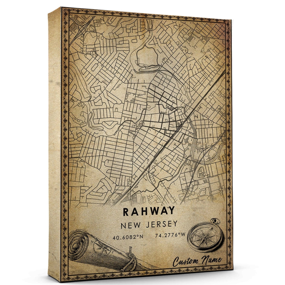 Rahway Map Poster, New Jersey Map Art Poster, Canvas, Rahway Map City ...