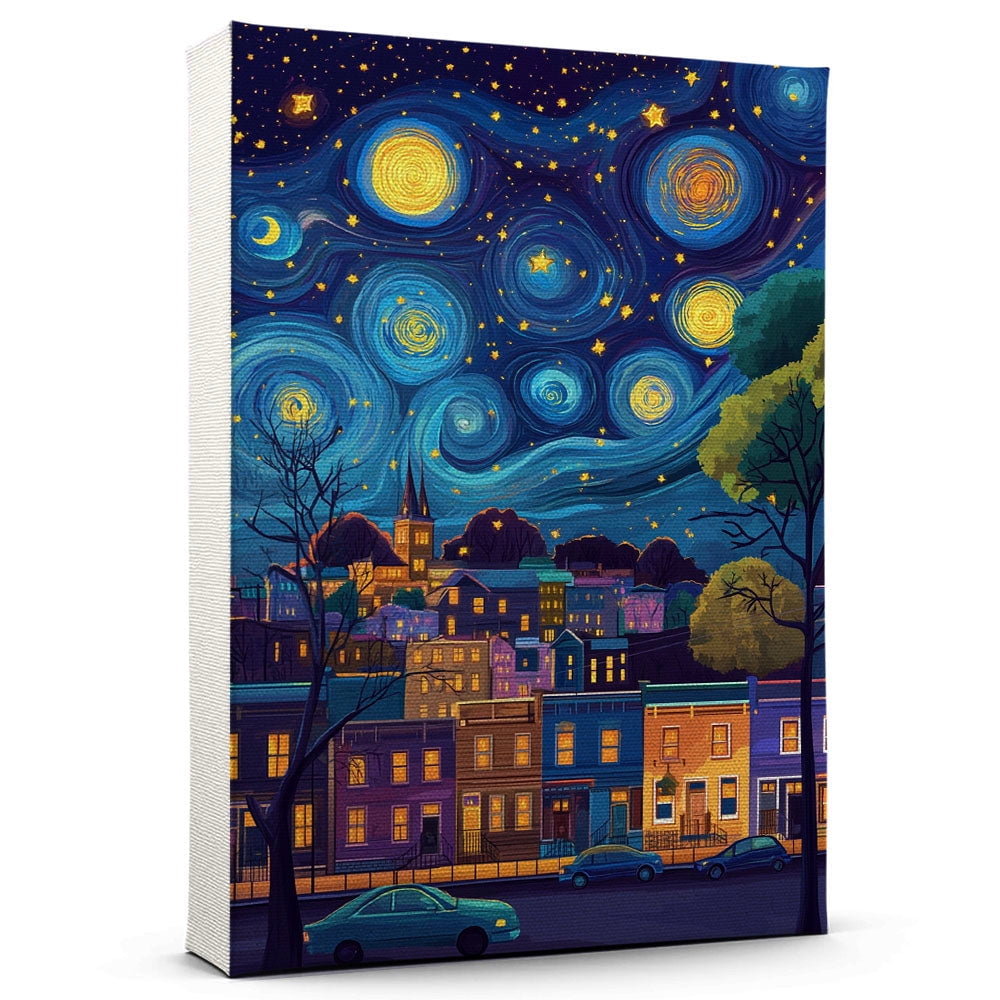 Rahway Travel Canvas Prints, New Jersey Starry Night Travel decor ...