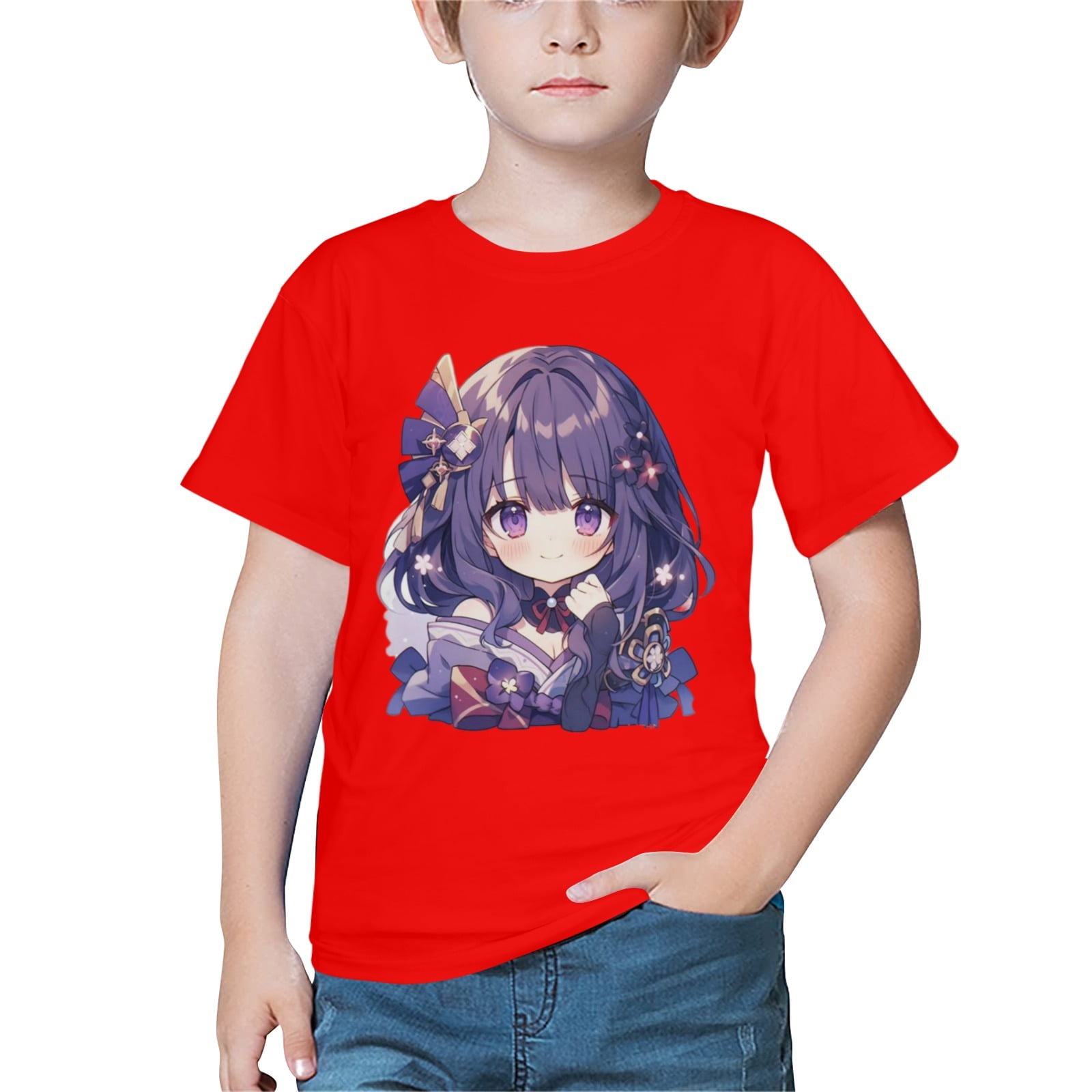 Rai-den Sho-gun Kids' Cotton T-Shirt,Red,S - Walmart.com