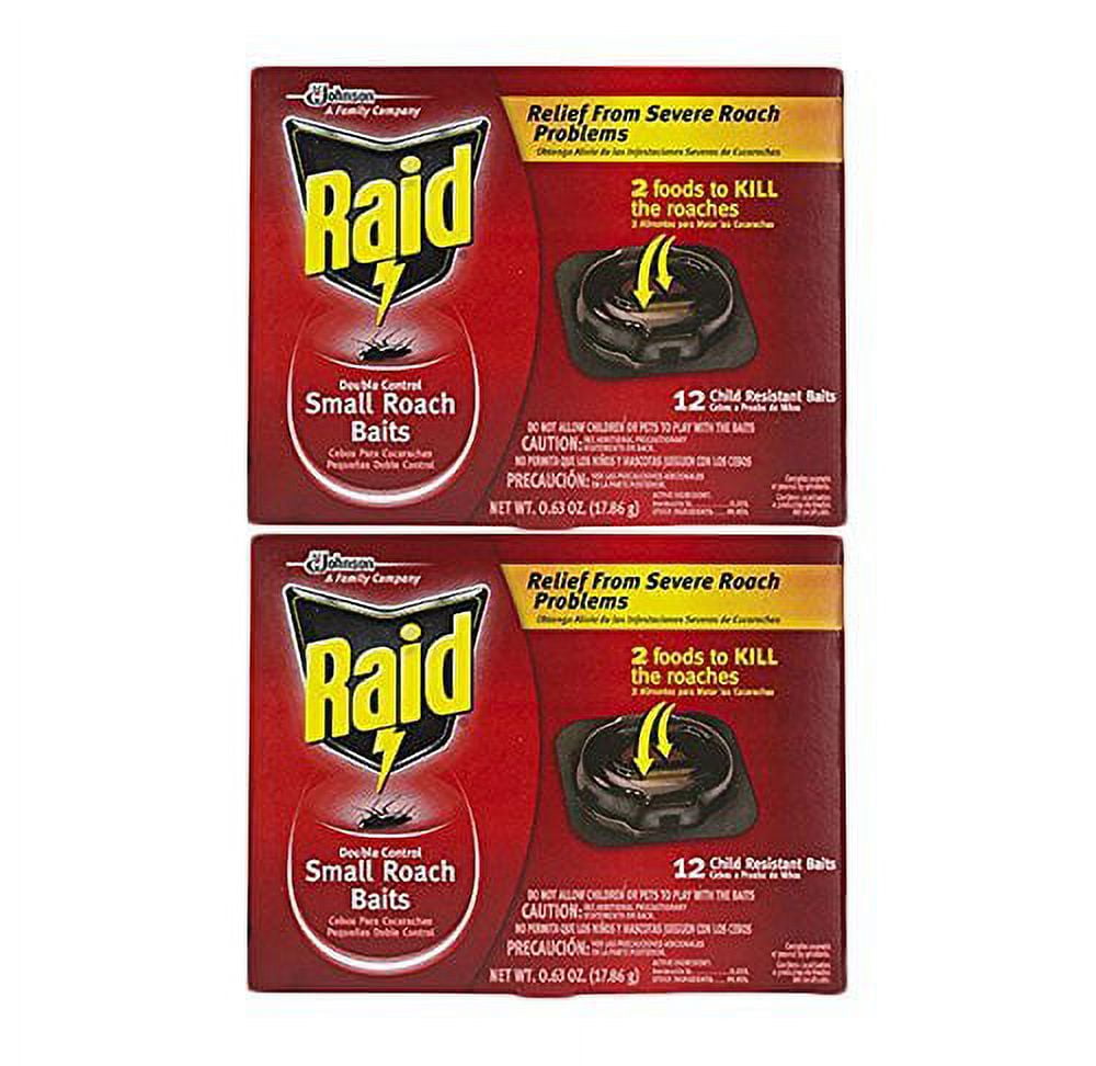 Raid 2-Pack Double Control Small Roach Baits Plus Egg Stoppers 12-Count ...