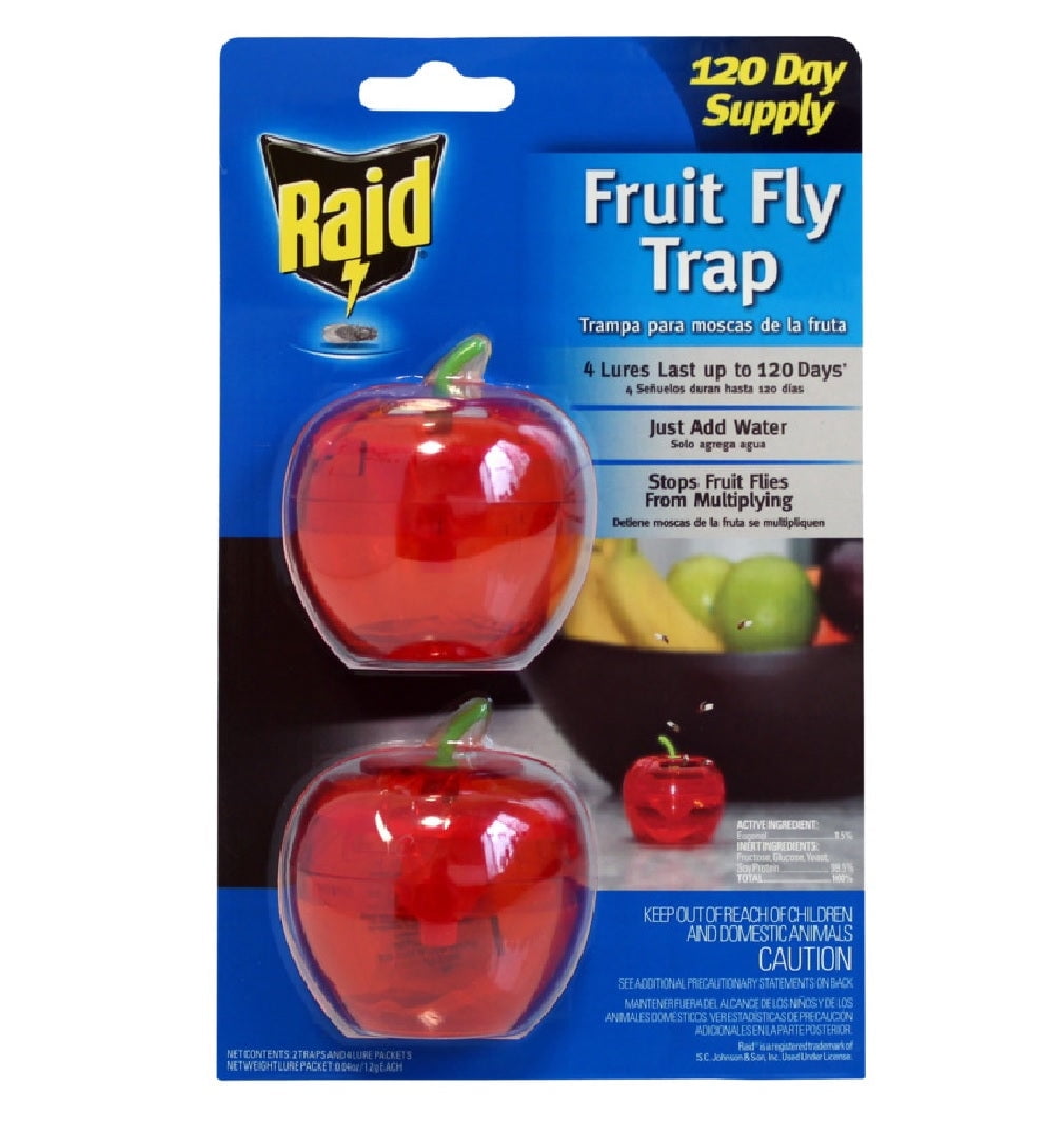 Raid Indoor Insect Bug Fruit Fly Trap, 2 Pack, Solid Form, Light Brown ...