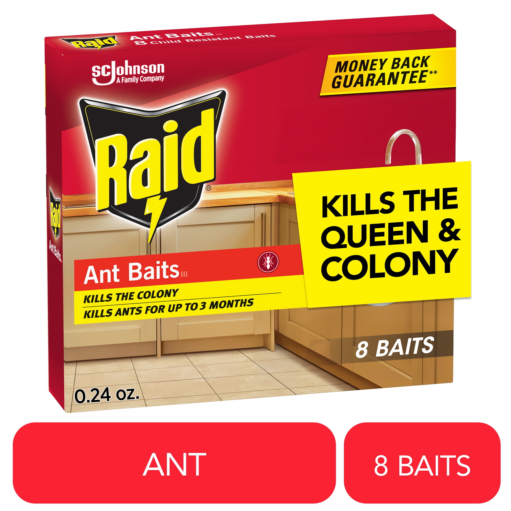 Raid, Ant Baits III, 0.24 oz, Indoor Ant Insect Killer Traps, 8 Count ...