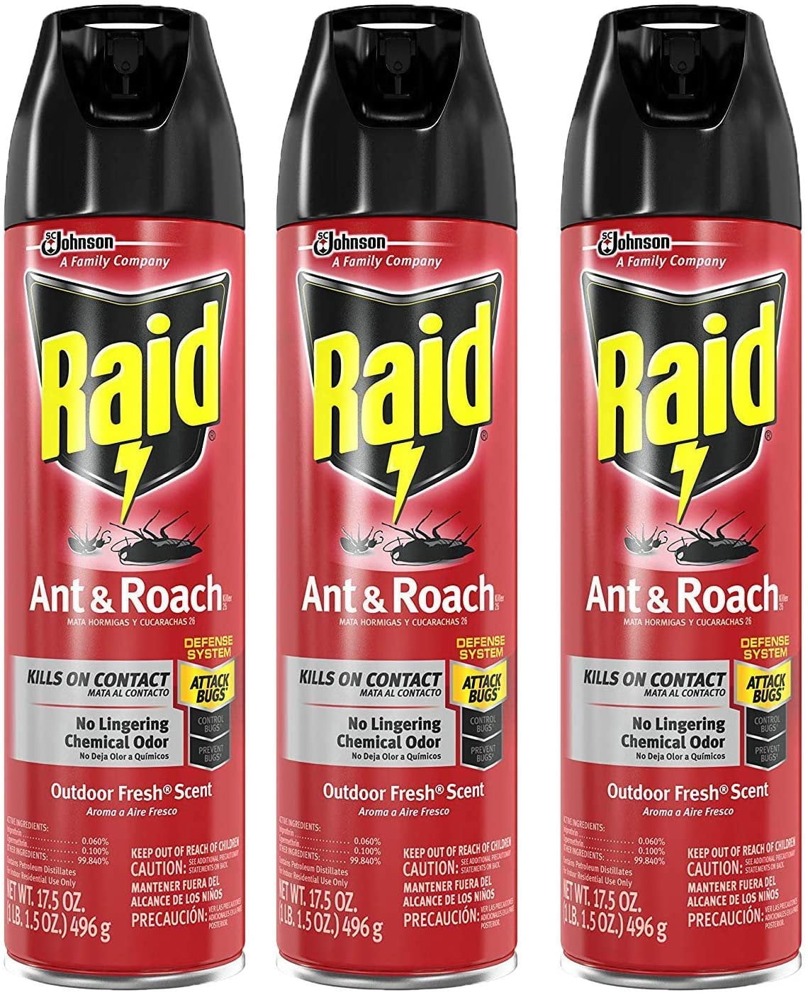 Raid Ant & Roach Killer Defense System, Outdoor Fresh Scent 17.5 Ounce ...