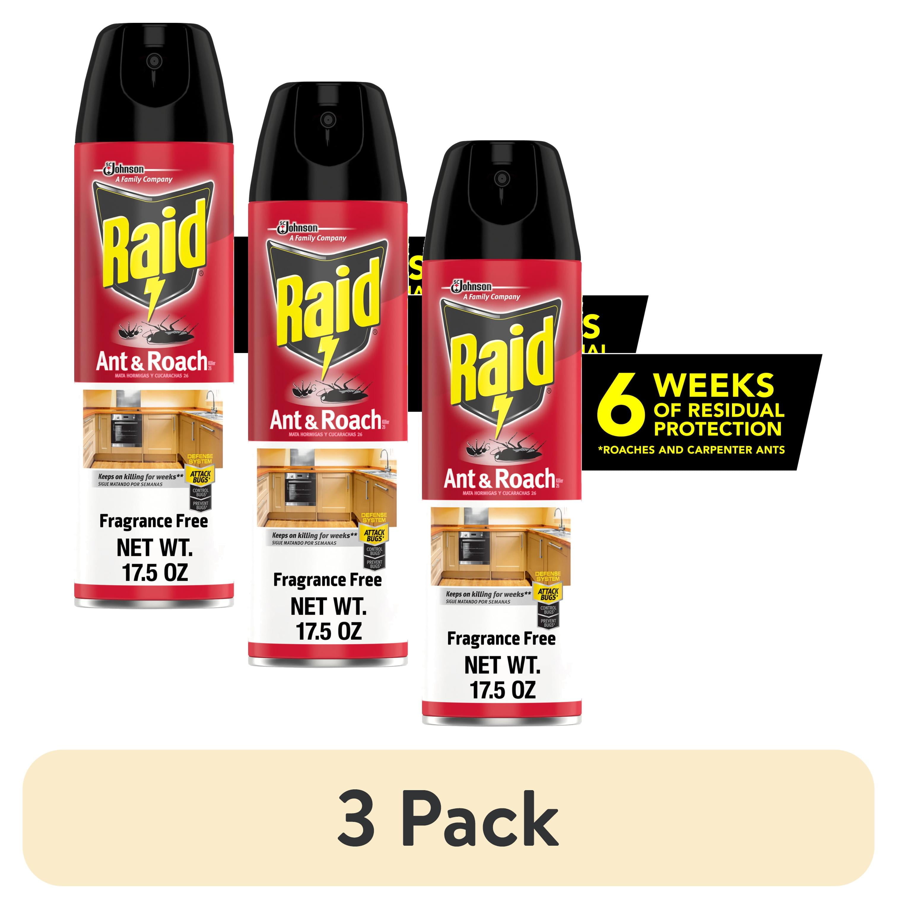 (3 pack) Raid Ant & Roach Killer, Indoor Insecticide Spray, Fragrance ...