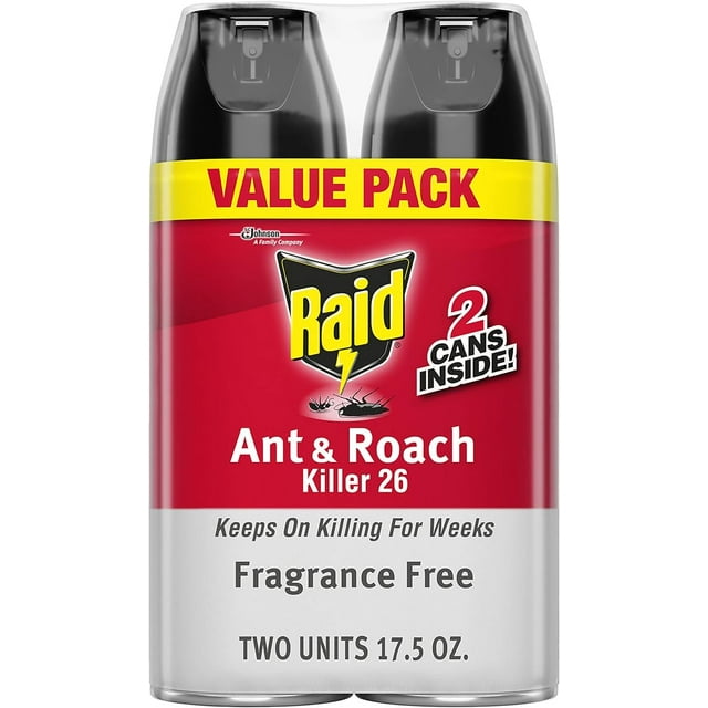 Raid® Ant & Roach Killer Spray, Fragrance-Free, 17.5 Oz, Pack Of 2 ...