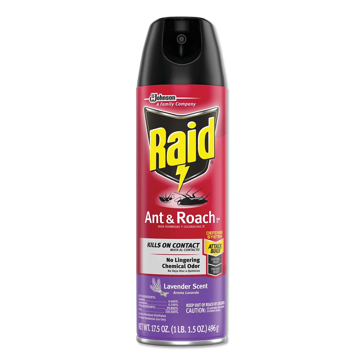 Raid Ant and Roach Killer 17.5 oz Aerosol Lavender 12/Carton 334632 ...