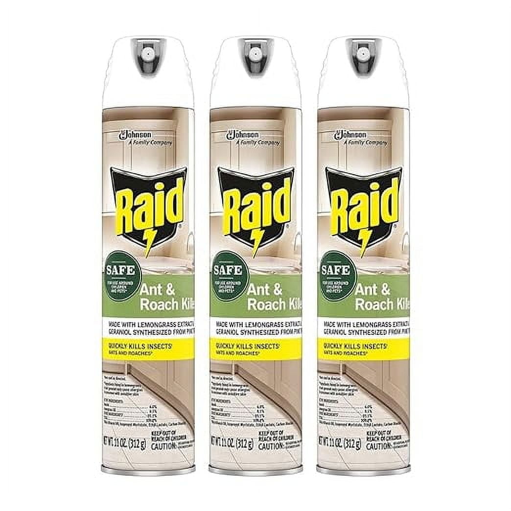 Raid Ant and Roach Killer, Aerosol Spray with Essential Oils (3 ...