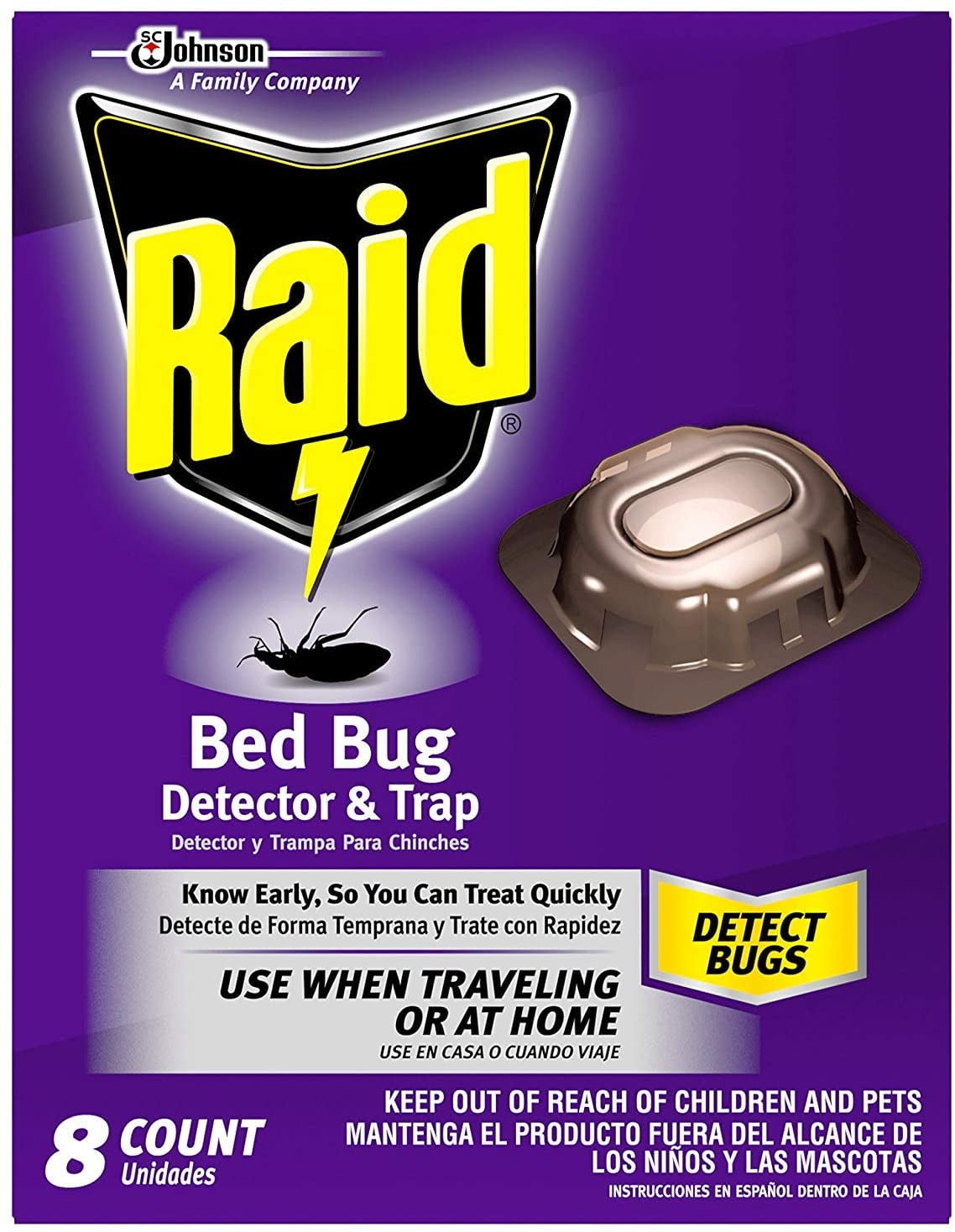 Raid Bed Bug Detector, 8 ct - Early Detection Traps for Home and Travel Use - Walmart.com