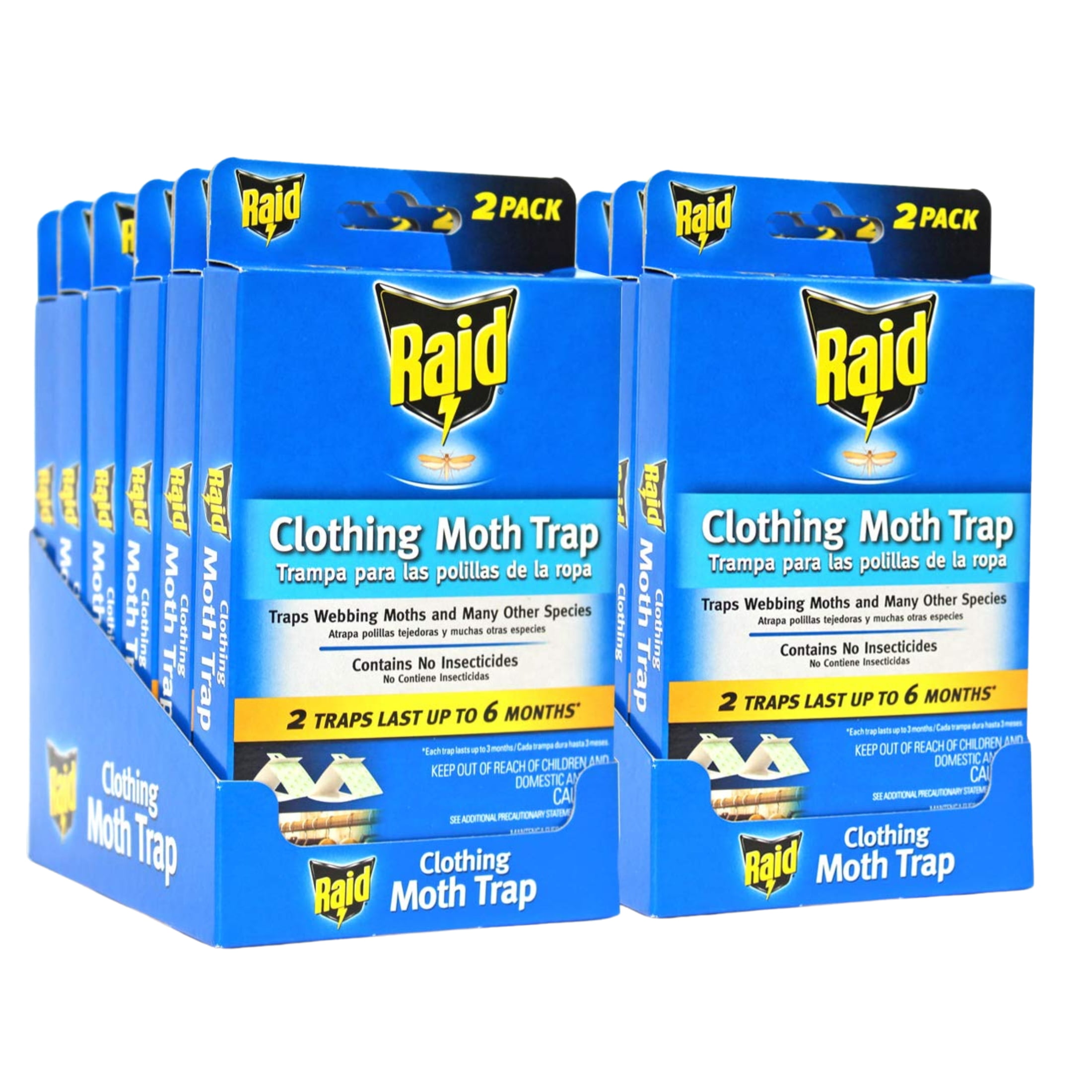 Raid Clothing Moth Traps with Pheromones, Sticky Glue with Lure, 2 ...
