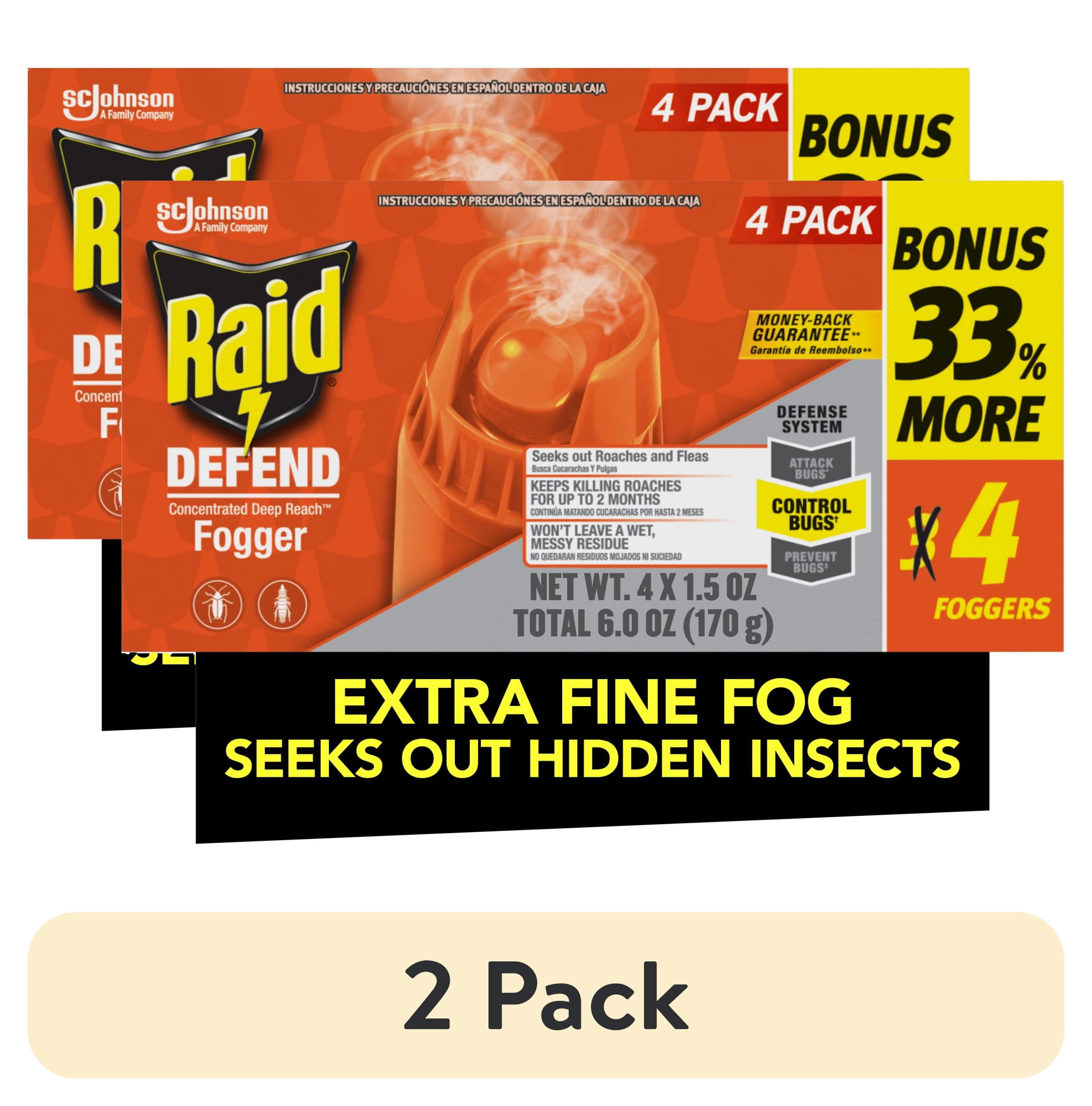 (2 pack) Raid Concentrated Deep Reach Pest Insect Killer & Roach Fogger ...