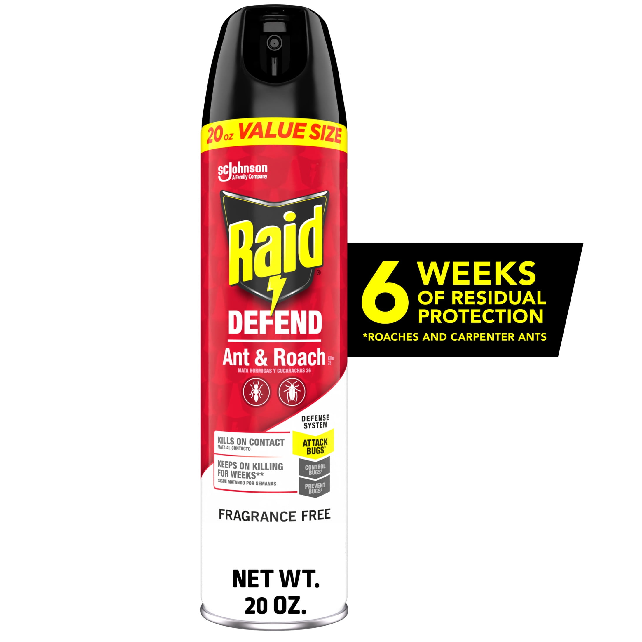 Raid Defend Ant & Roach Killer, Indoor Insecticide, Residual Killing ...