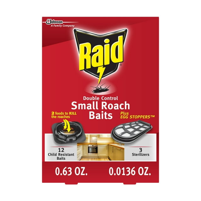 Raid Double Control Indoor and Outdoor Double Control Small Roach Baits, 15 Count - Walmart.com