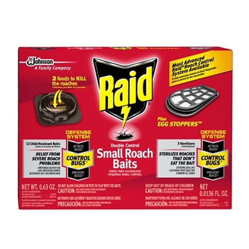 Raid Double Control Small Roach Baits, Egg Stoppers, 15 Baits, Indoor Roach Killer - Walmart.com